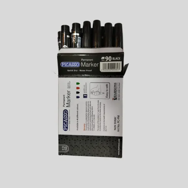 Picasso Black Permanent Marker - Easy Refill Office School